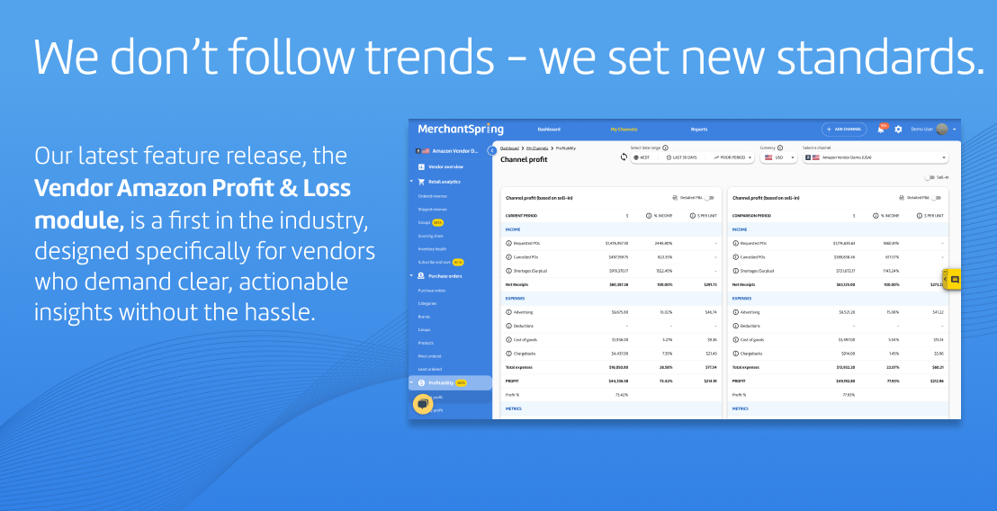 Feature Release: Amazon Vendor Profitability